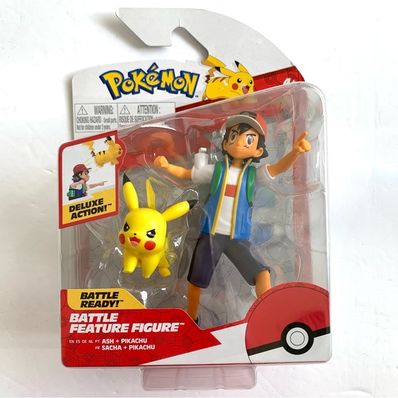 Pokemon | Toys | Pokemon Ash Ketchum Pikachu 5 Battle Feature Action ...